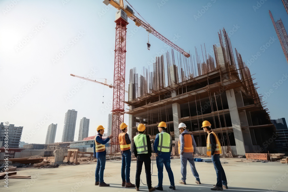 Contruction Workers Engineers (AI Generated) Stock Illustration | Adobe Stock