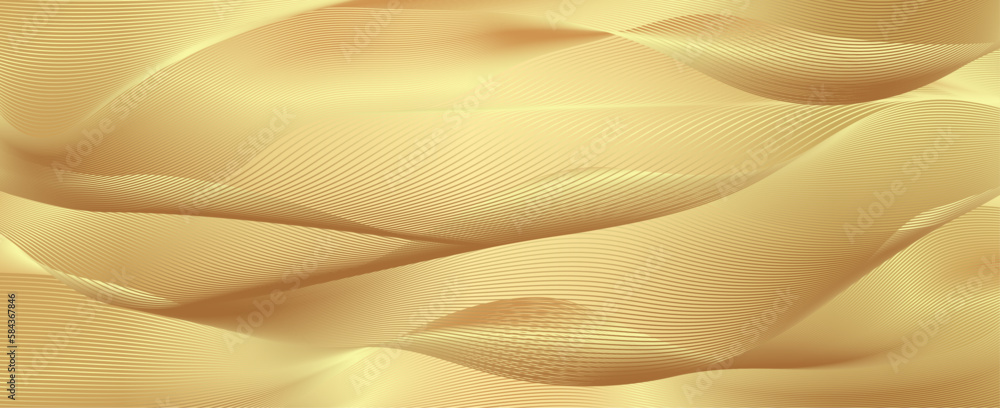 Premium background design with digital line pattern in gold colour ...