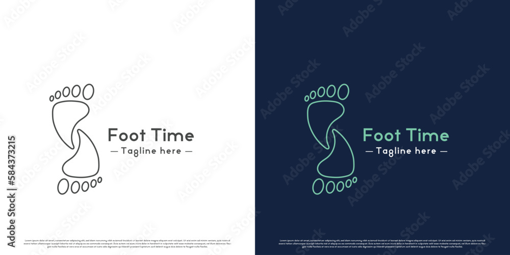 Foot care logo design illustration. Minimalist line art creative idea ...