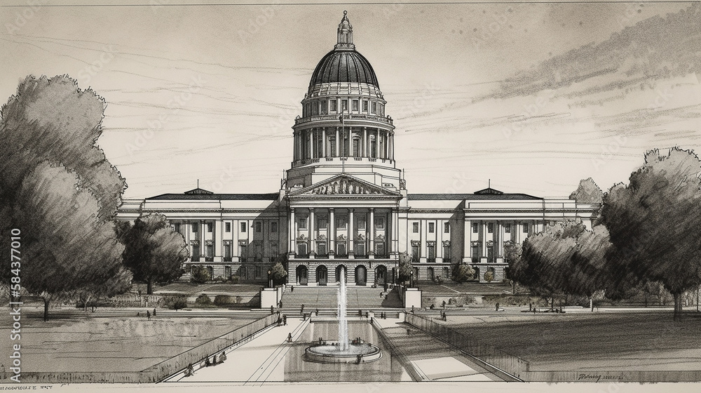 california state capitol building, sacramento (generative ai content ...
