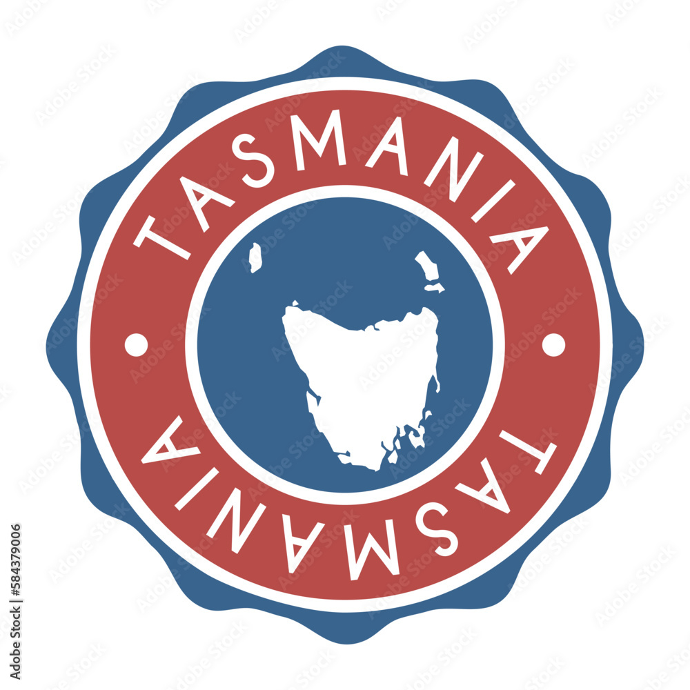 Tasmania, Australia Badge Map Vector Seal Vector Sign. National Symbol ...
