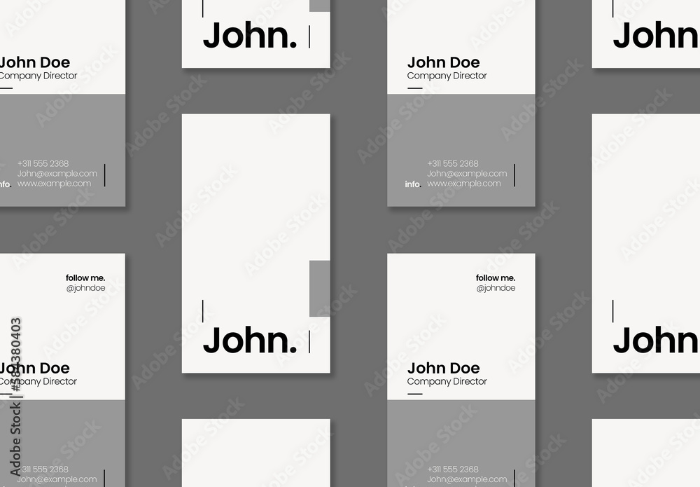 Minimal Typographic Business Card Layout Stock Template | Adobe Stock