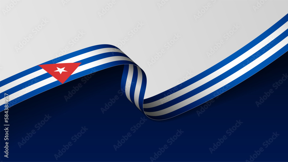 Cuba ribbon flag background. Stock Vector | Adobe Stock