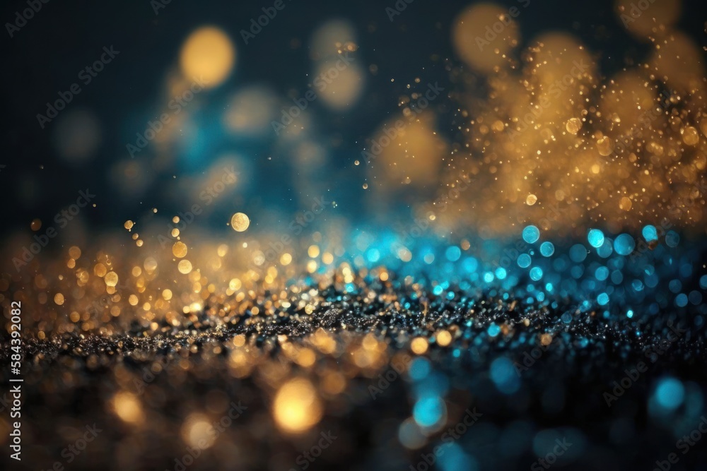 abstract background with Dark blue and gold particle. Christmas Golden ...