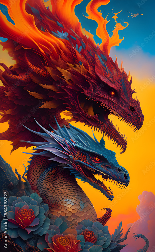 Classic intimidating dragons, dragon mythology, scary monsters, epic ...