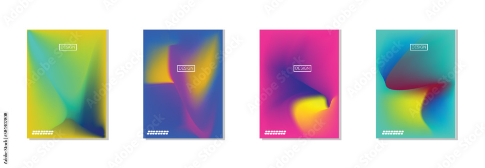 Poster collection of abstract backgrounds with beautiful gradation ...