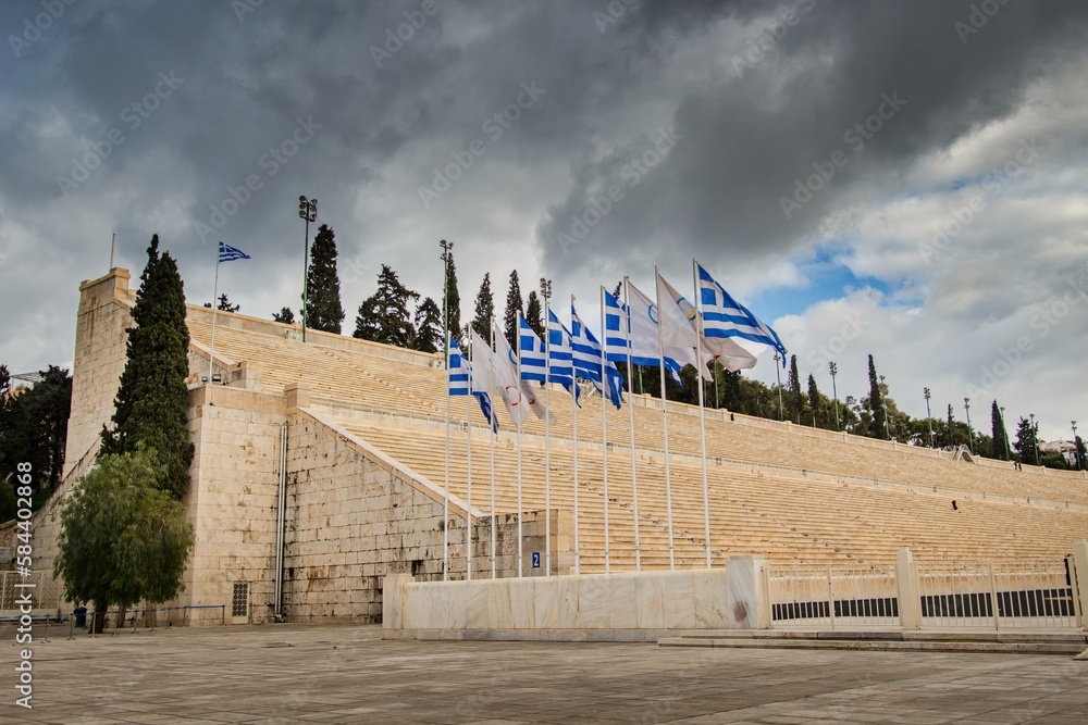 The Panathenaic Stadiumstadium or Kallimarmaro in Athens, Greece. One ...