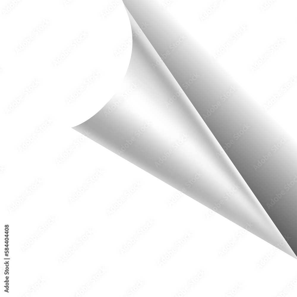 Silver page corner, page corner png, folded paper, bookmark clipart ...