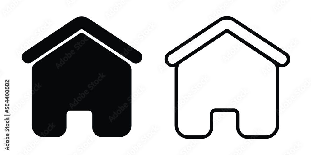 home Icon. home page outlined vector button sign. simple house symbol ...