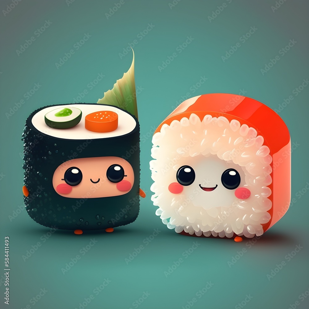 "Sushi and Poke Party: Cute Delights for Your Taste Buds" | Generative ...