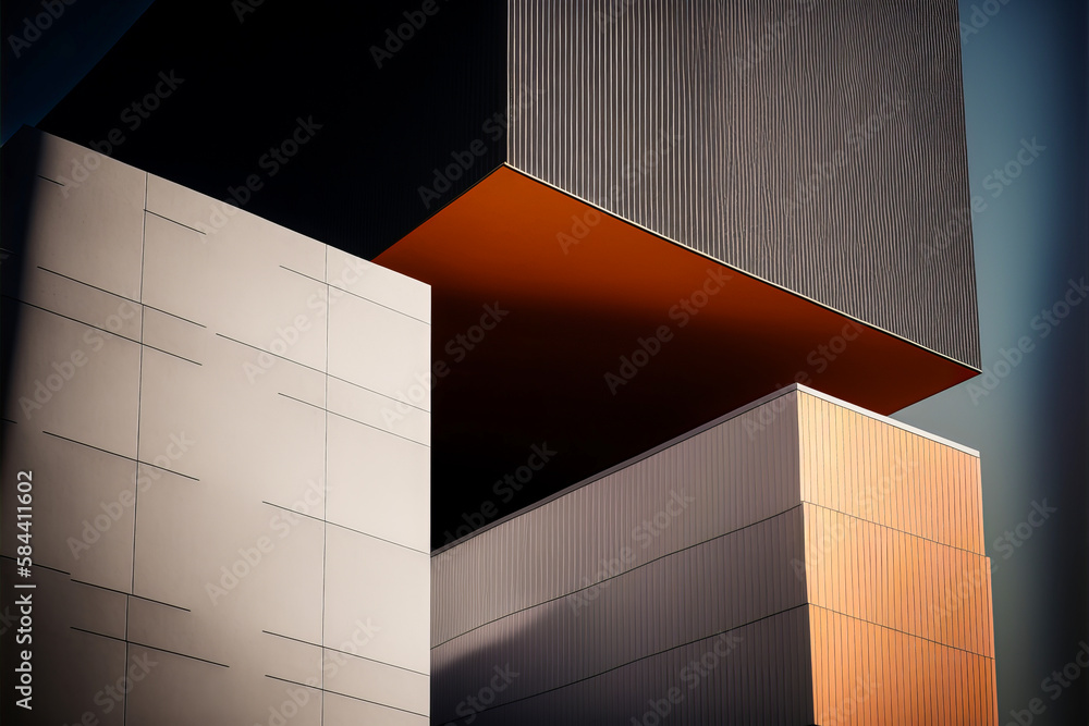 Meticulous detail and texture of a minimalist building enhanced by ...