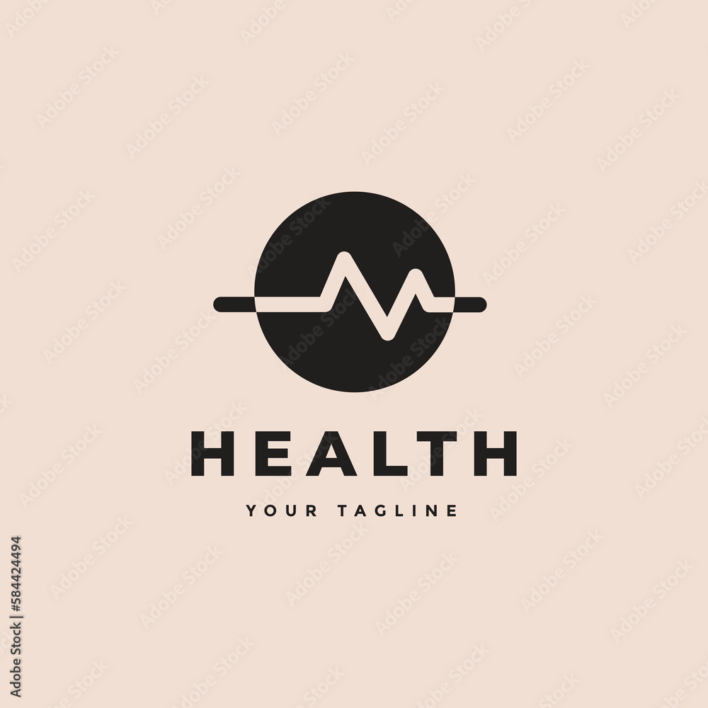 health logo pictorial medical patient monitor vector design Stock ...