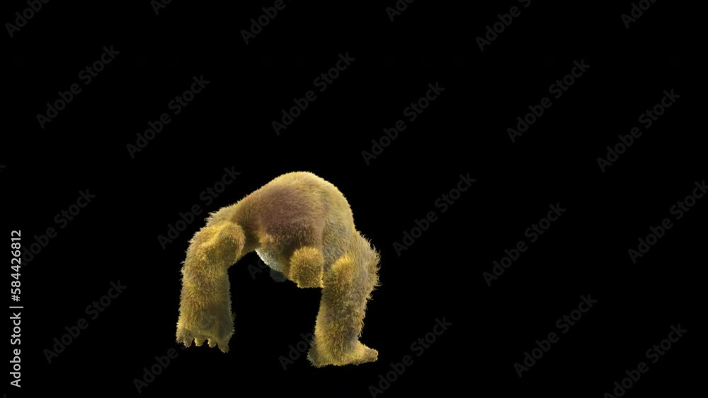 Gorilla Dancing, 3d rendering, Animation Loop composition 3d mapping ...