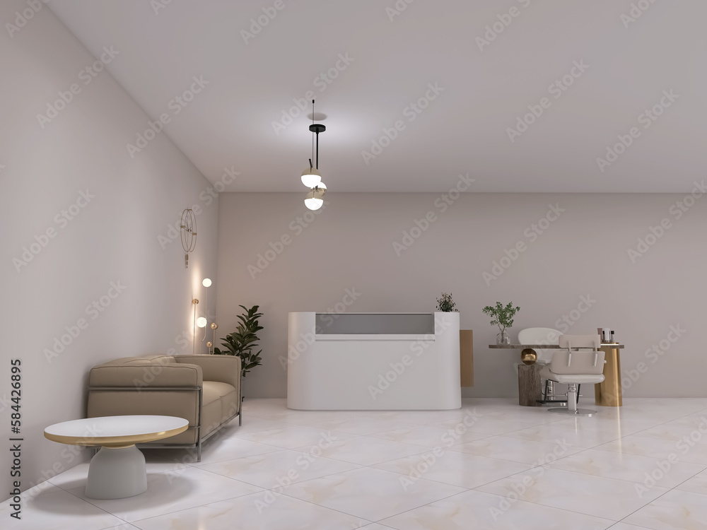 Beauty salon interior 3d render, 3d illustration Stock Illustration ...