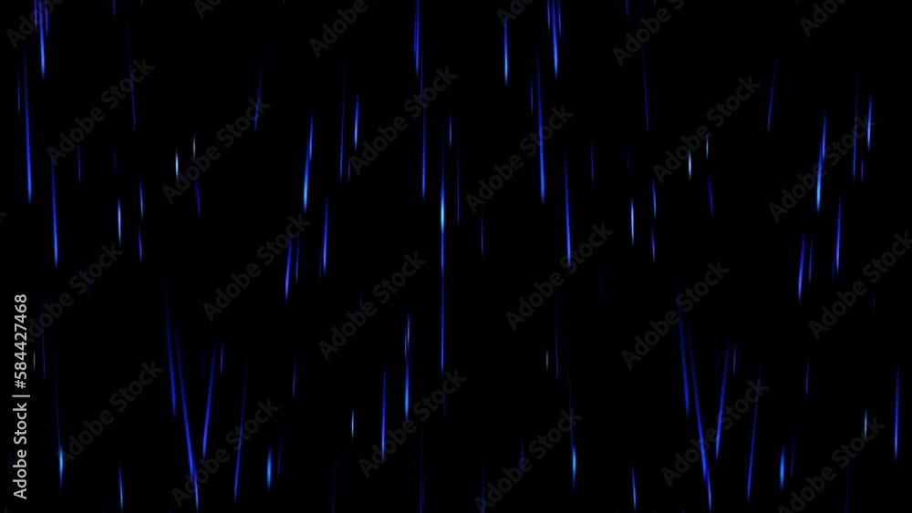 Meteor shower of the effect 4K video, black background transparent ...