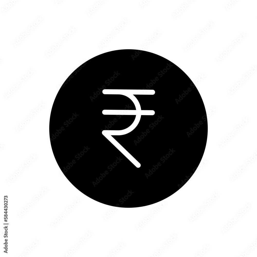 Solid Rupee coin icon Stock Vector | Adobe Stock