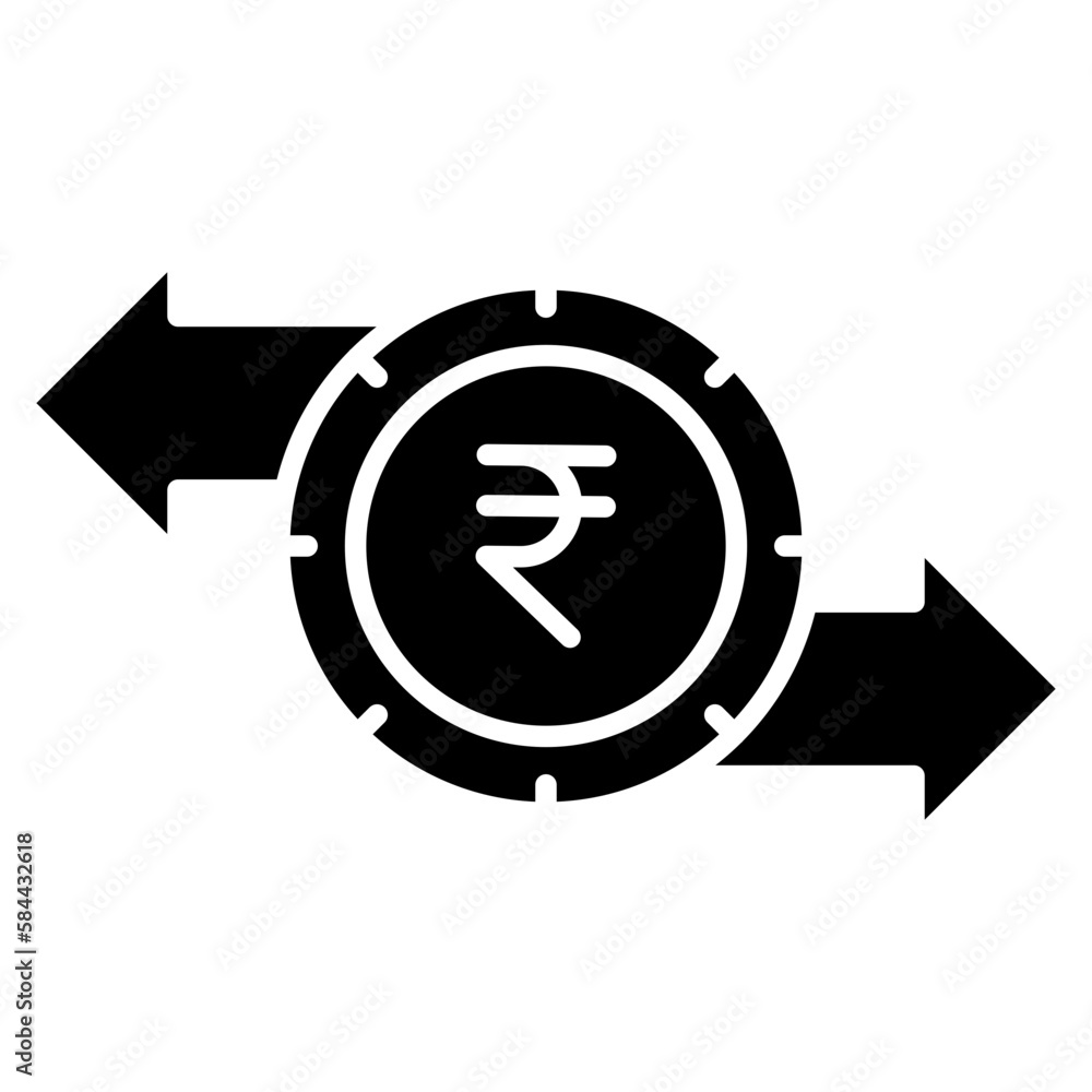 Solid Money rupee icon Stock Vector | Adobe Stock