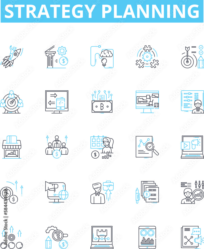 strategy planning vector line icons set. Strategy, Planning, Strategy ...