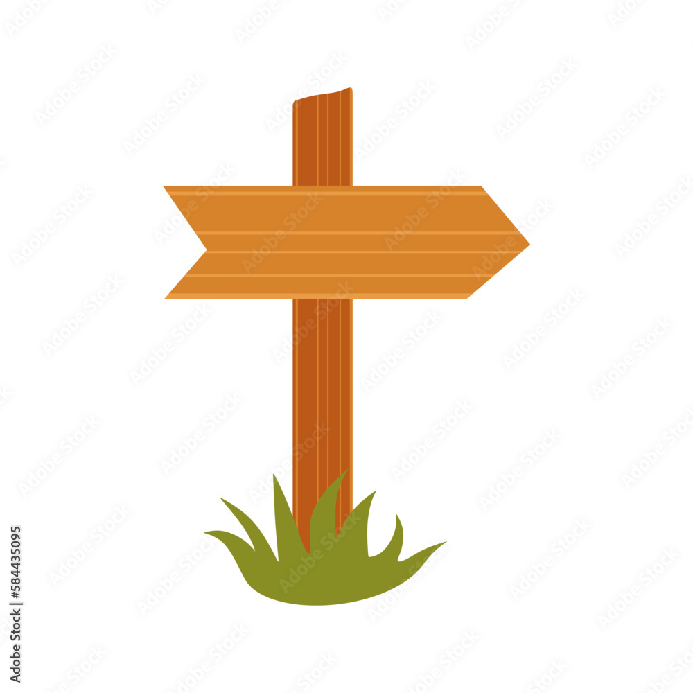 Wooden arrow signboard vector illustration isolated on white background ...