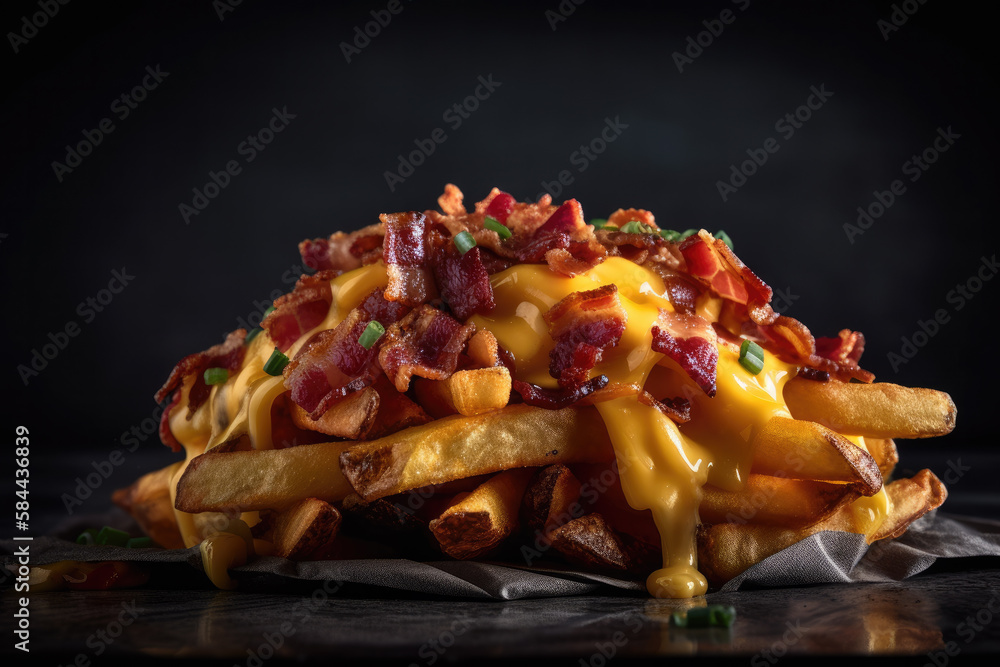 Loaded Fries with Chili Cheese and Bacon , Food Product Photography ...