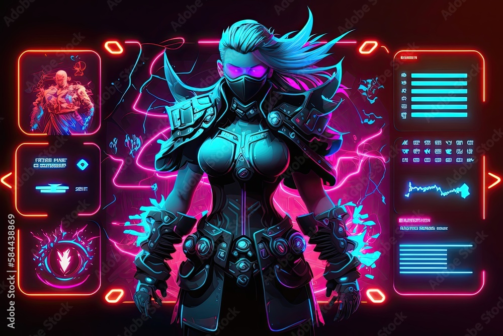 The neon-colored video game world comes to life as a gaming character ...