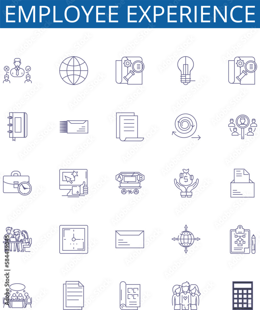 Employee experience line icons signs set. Design collection of Employee ...
