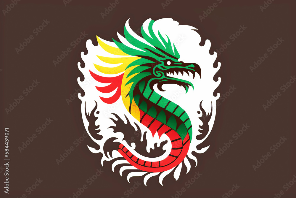 Quetzalcoatl logo by Generative AI. Stock Illustration | Adobe Stock