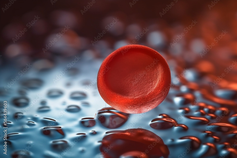 Red blood cell in a blood smear, AI Generative Stock Illustration ...