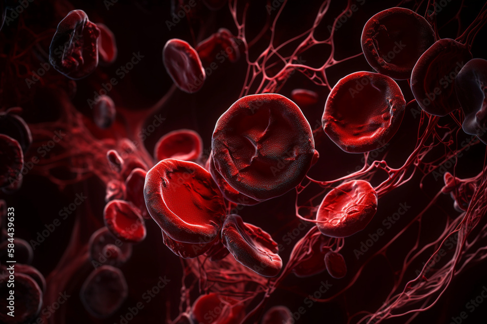Platelets forming a blood clot, AI Generative Stock Illustration ...