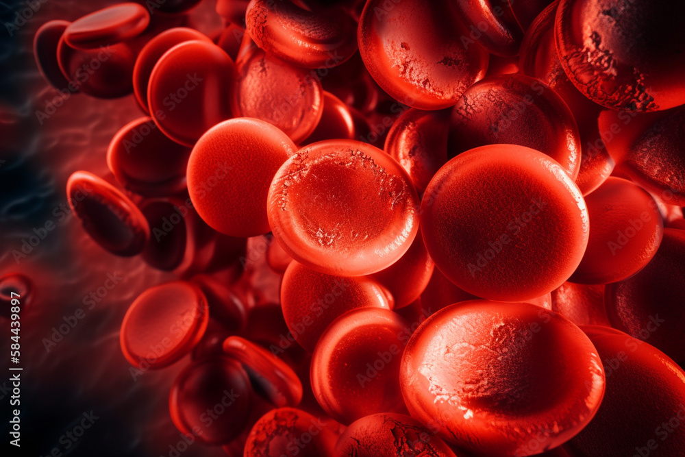 Red blood cells in a hemoglobinopathy, AI Generative Stock Illustration ...