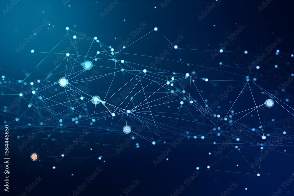 Blue Network of Connected Dots: An AI Concept Design, generative ai ...