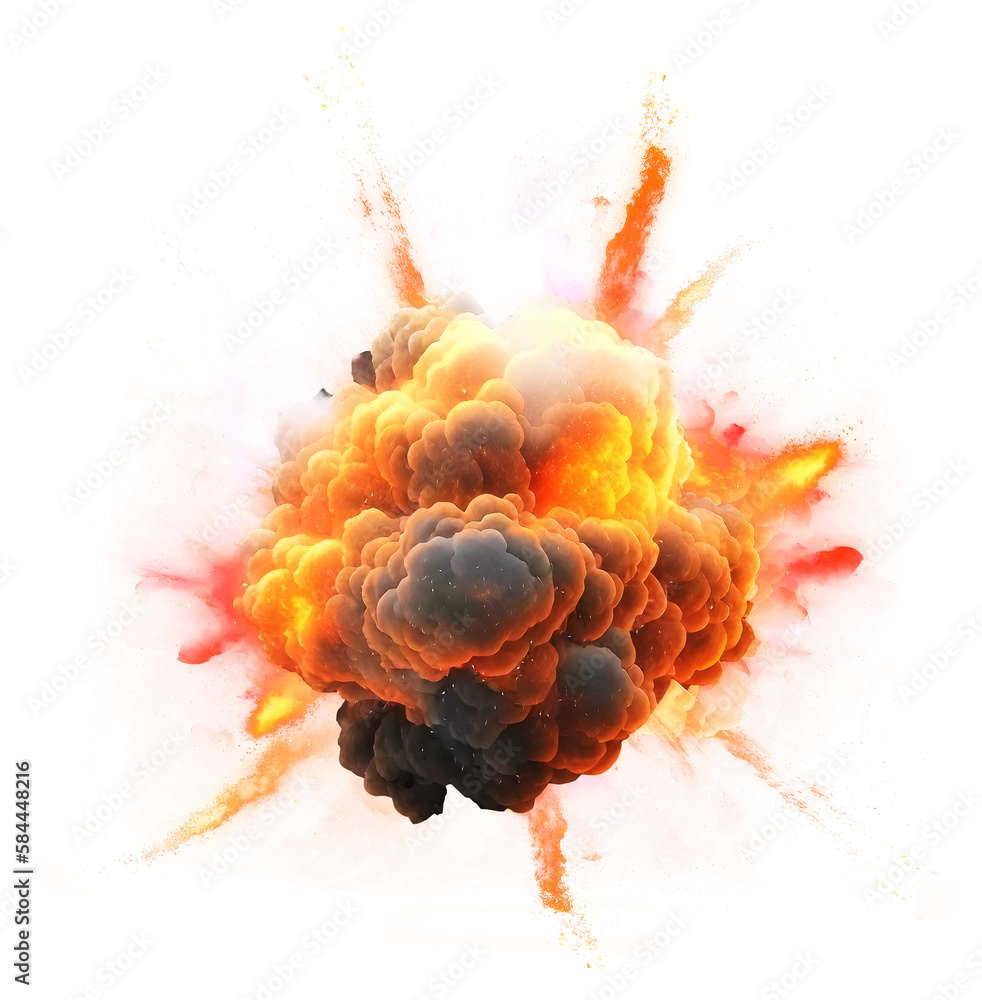 Explosion PNG. Realistic fiery explosion with sparks. Large fireball ...