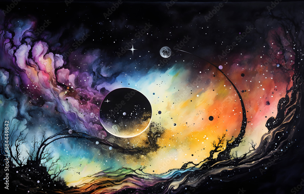 Hand reaching for the stars vector art concept. Dreaming of achieving ...