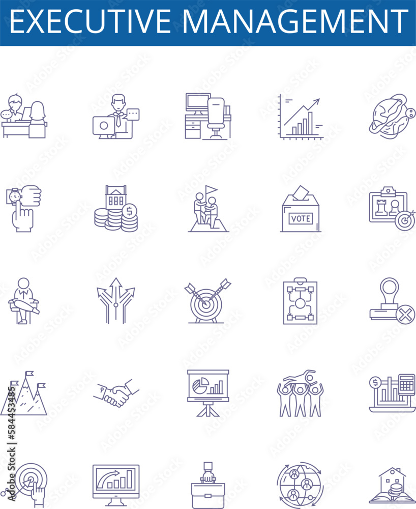 Executive management line icons signs set. Design collection of ...