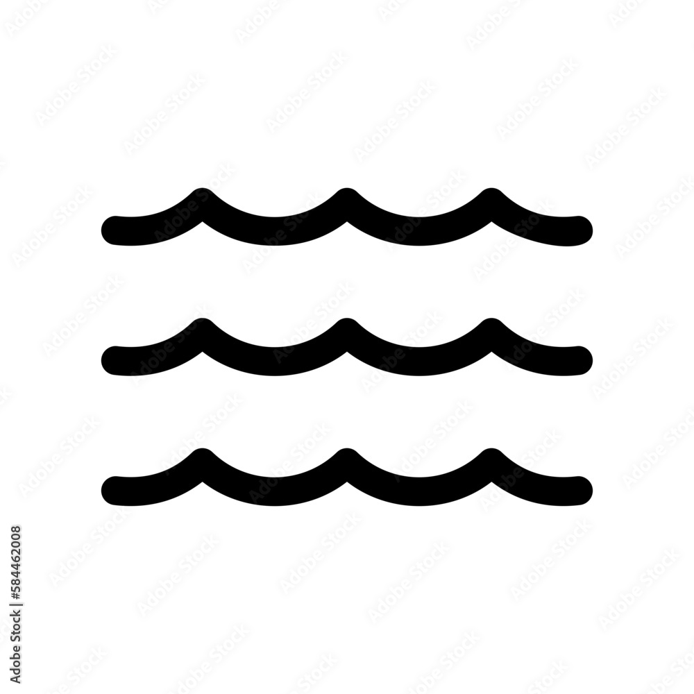 Editable wave, river, ocean, water vector icon. Part of a big icon set ...