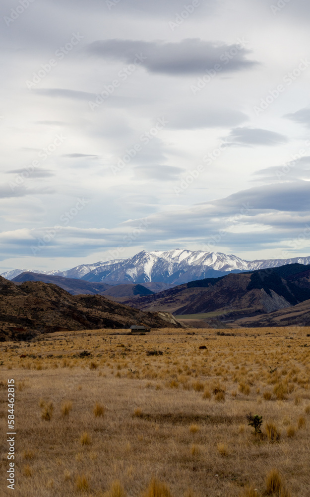 Castle Hill Peak. Canterbury, New Zealand. A barren landscape looking ...
