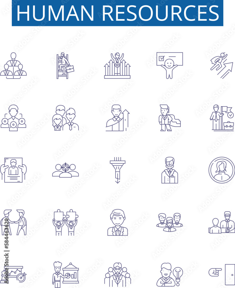 Human resources line icons signs set. Design collection of Personnel ...
