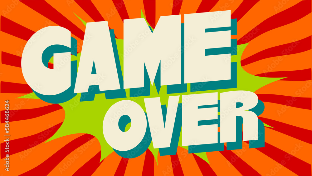 Cartoon expression 4k burst explosion spiral 'game over' vintage Stock ...