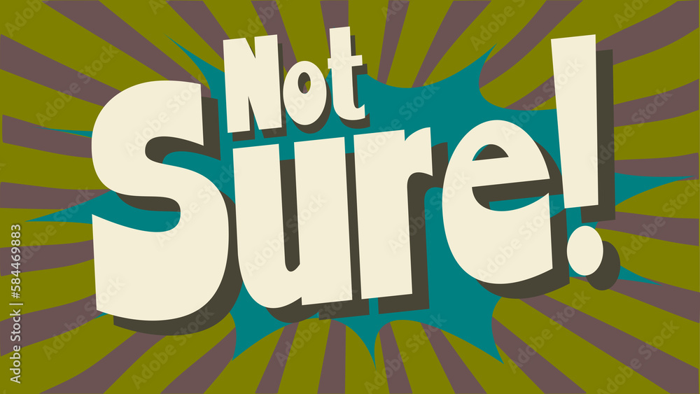 Cartoon expression card 4k burst spiral explosion 'not sure' vintage ...