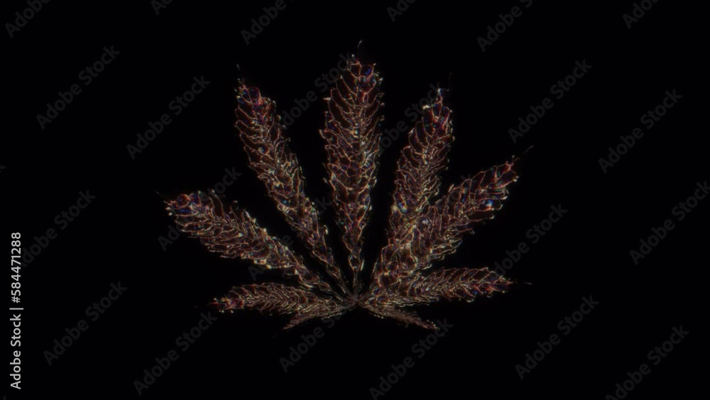 Cannabis trippy pattern weed leaf stoner 3d vj loop party background ...