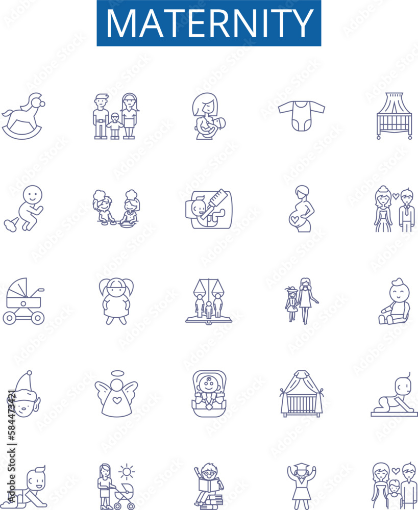Maternity line icons signs set. Design collection of Pregnancy ...