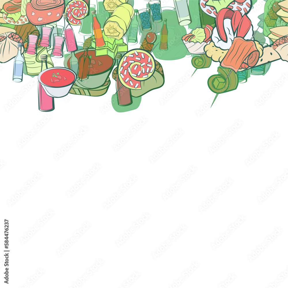 Background pattern abstract design texture. Snacks and Alcohol ...