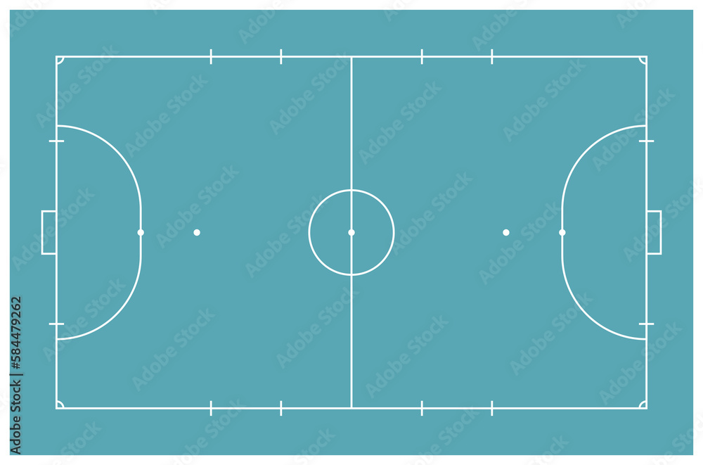 Futsal court or Indoor Soccer Field Layout for Illustration, Pictogram ...