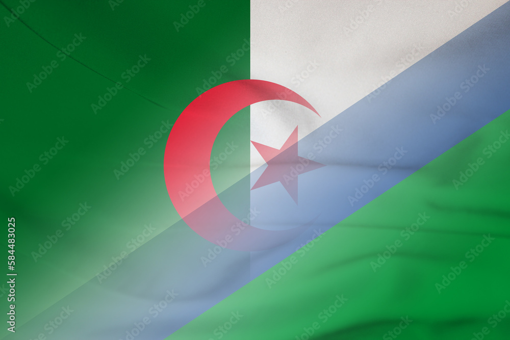 Algeria and Lesotho political flag transborder negotiation LSO DZA ...