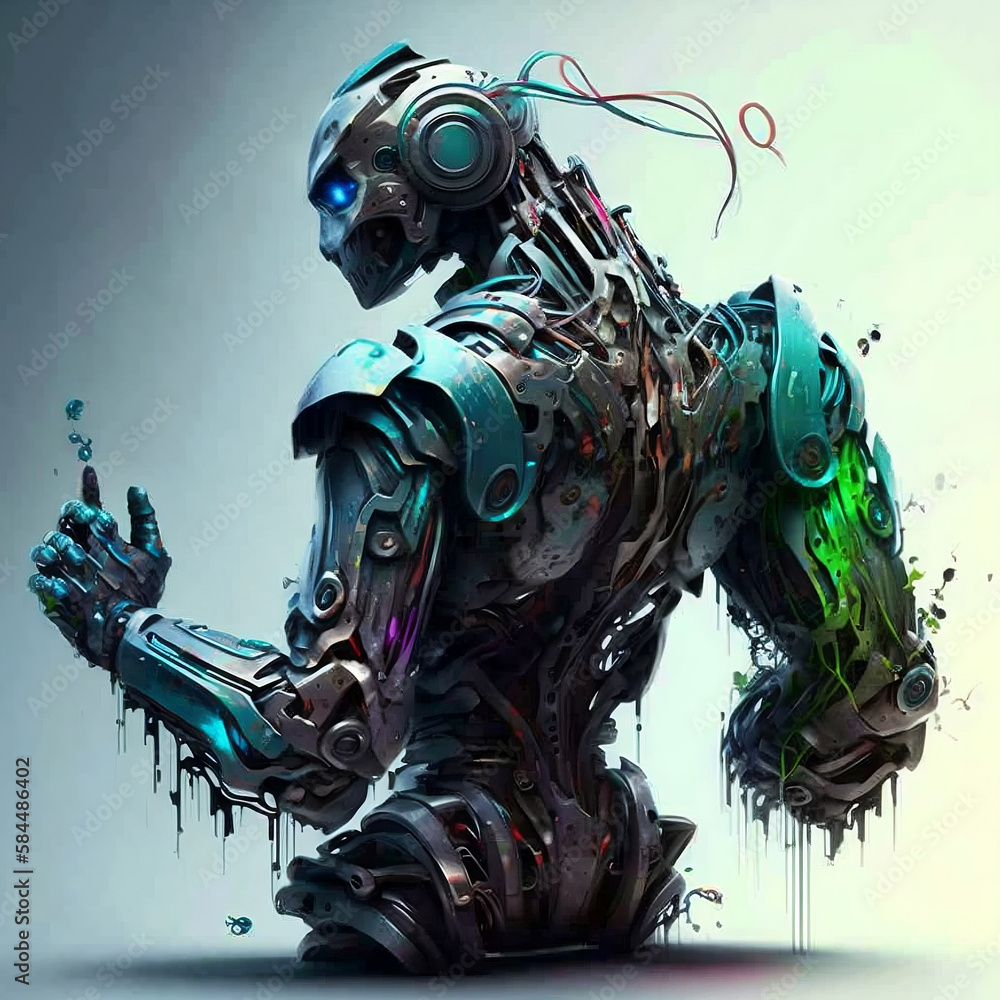 colorful Robot, 3D Art, Cyborg, High Quality (4K), Clean Art, Awesome ...