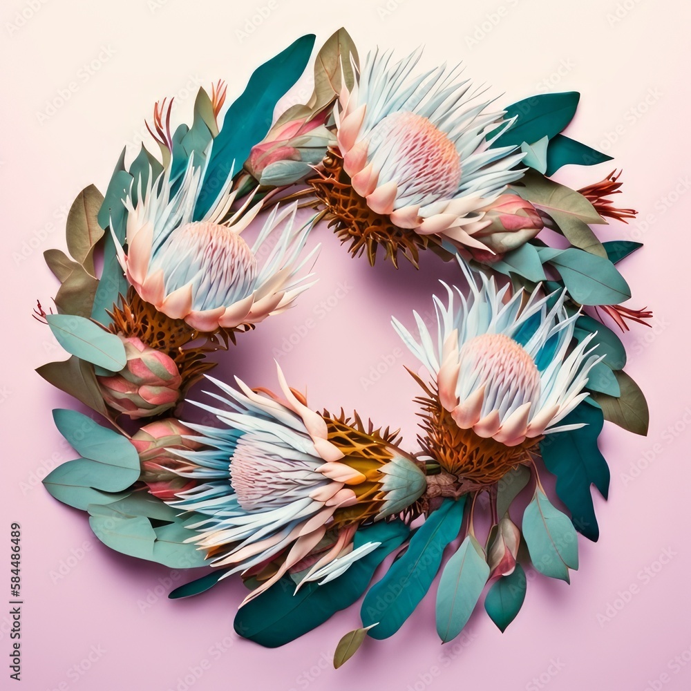 Floral wreath for Anzac Day memorial celebrations, Australian native ...