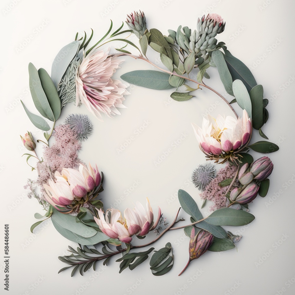 Floral wreath for Anzac Day memorial celebrations, Australian native ...