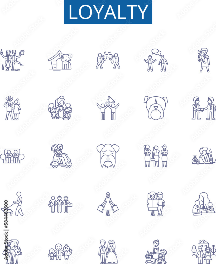 Loyalty line icons signs set. Design collection of Faithful, True ...