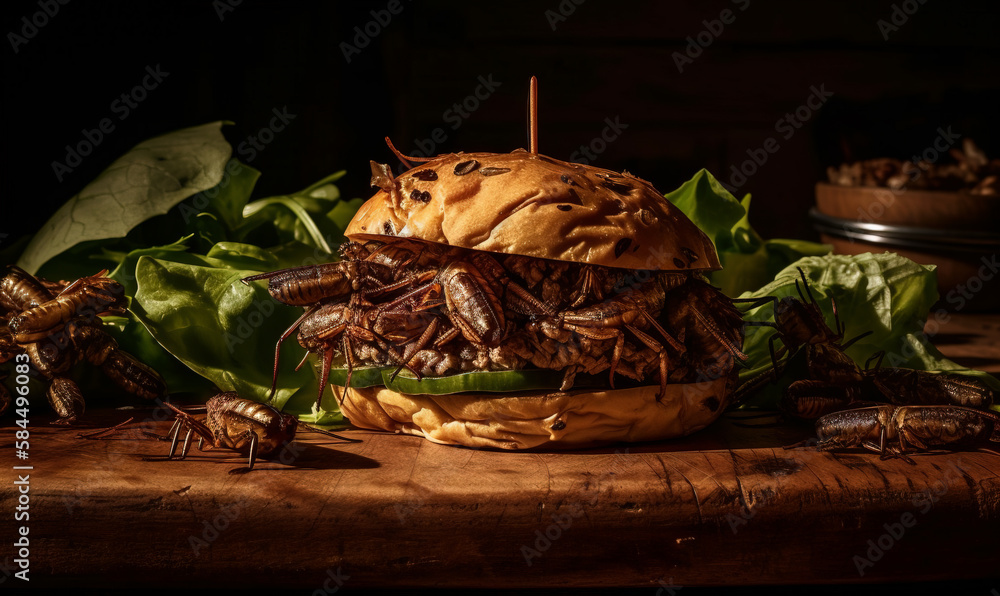 AI Generated, Delicious Cricket Burger: A Tasty and Sustainable New ...