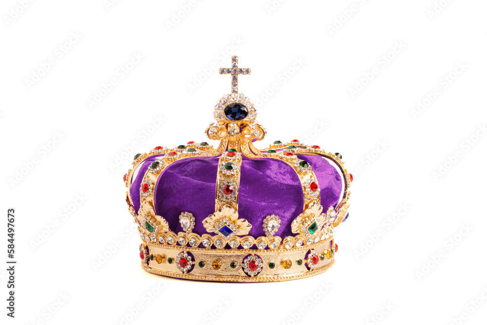 Royal Coronation Crown on a White Background Stock Photo | Adobe Stock